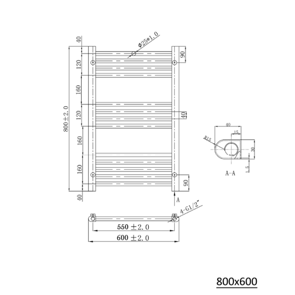 JTP Vos Brushed Brass Radiator | Sanctuary Bathrooms