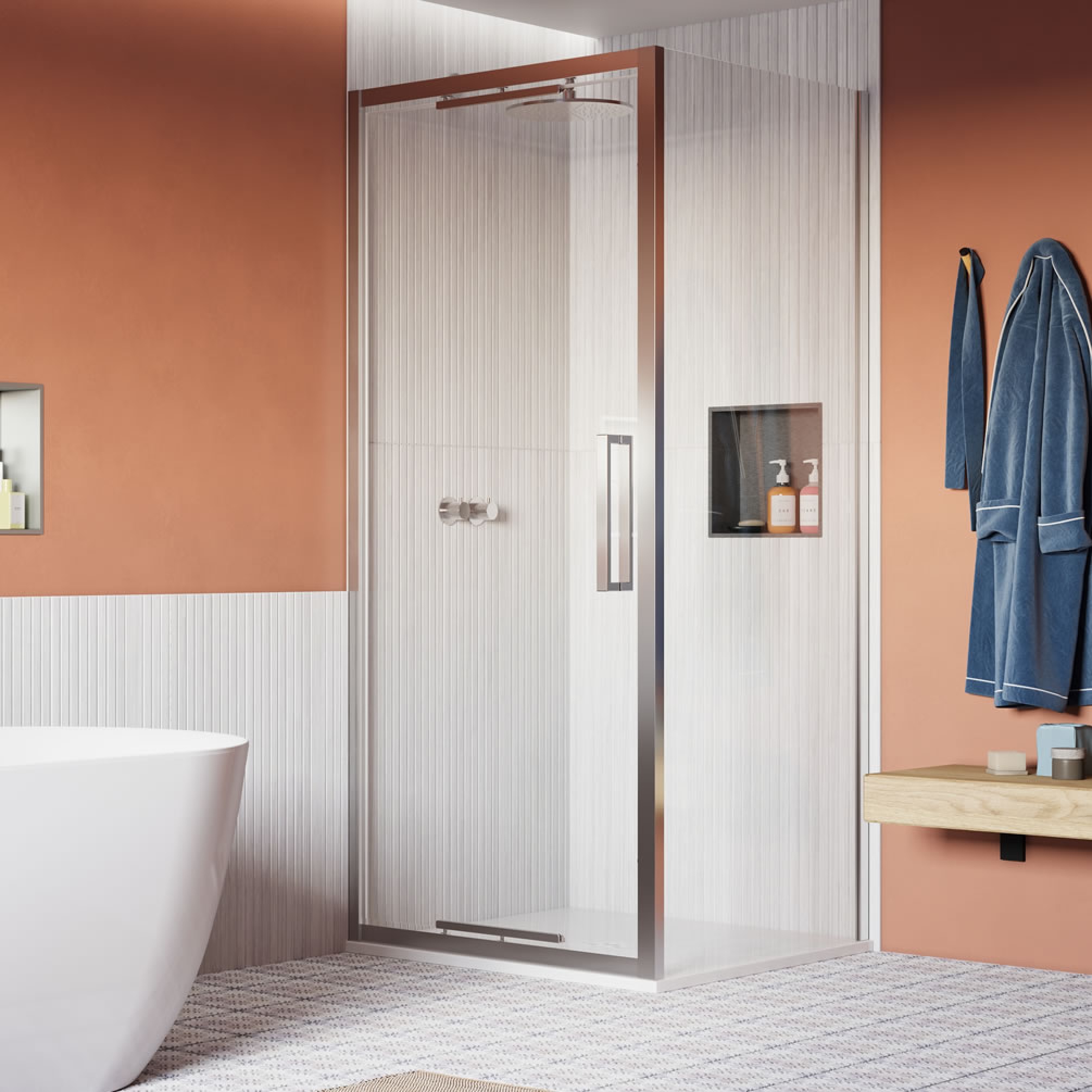 Crosswater Asura 8 Polished Steel 800 Infold Door | Sanctuary