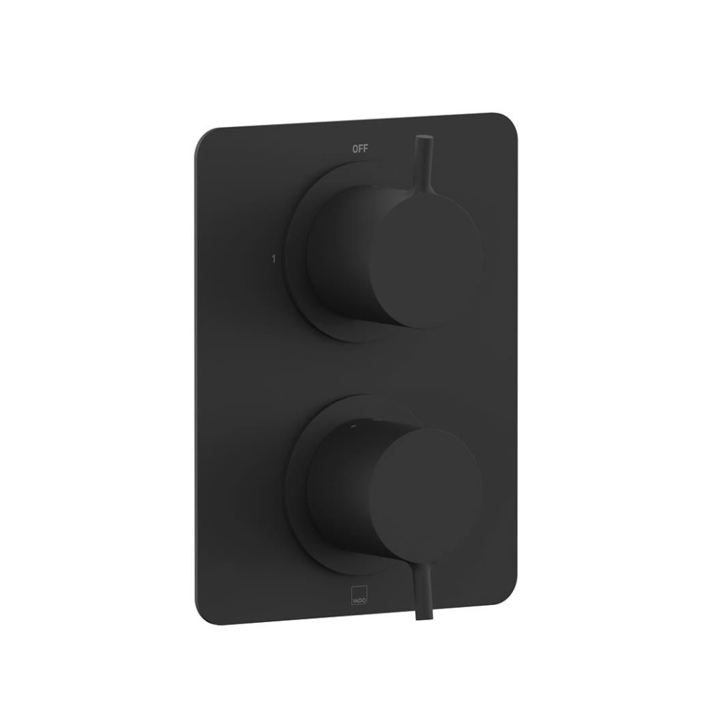 Vado Safari Lever Matt Black Thermostatic Shower Valve - 1 Outlet 2 Handle