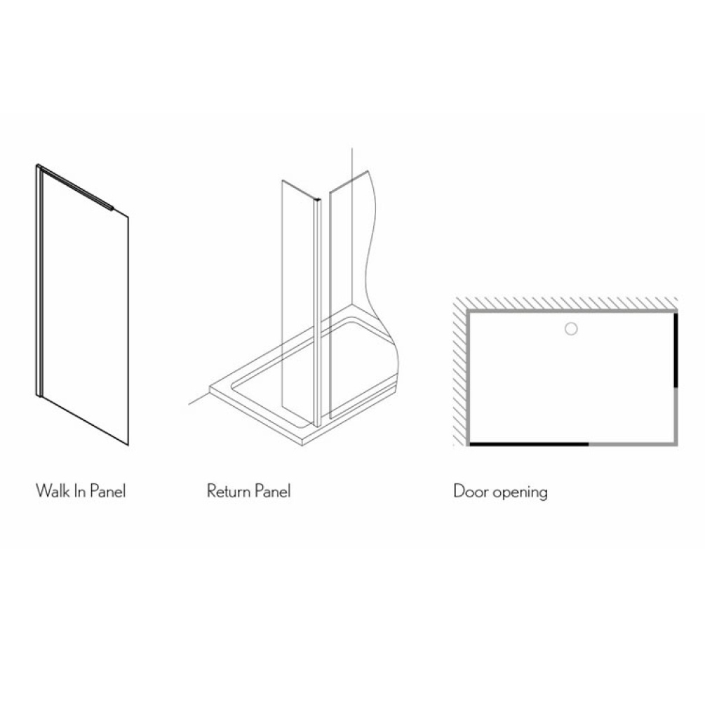 Crosswater Design 8 Walk In Shower Screen | Sanctuary
