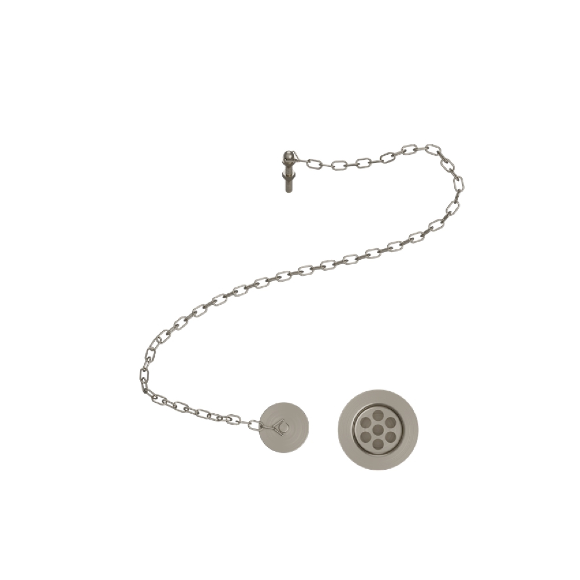 Burlington Brushed Nickel Basin Plug & Chain | Sanctuary