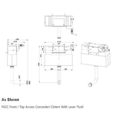 Burlington Front/Top Access Concealed Cistern With Lever Flush