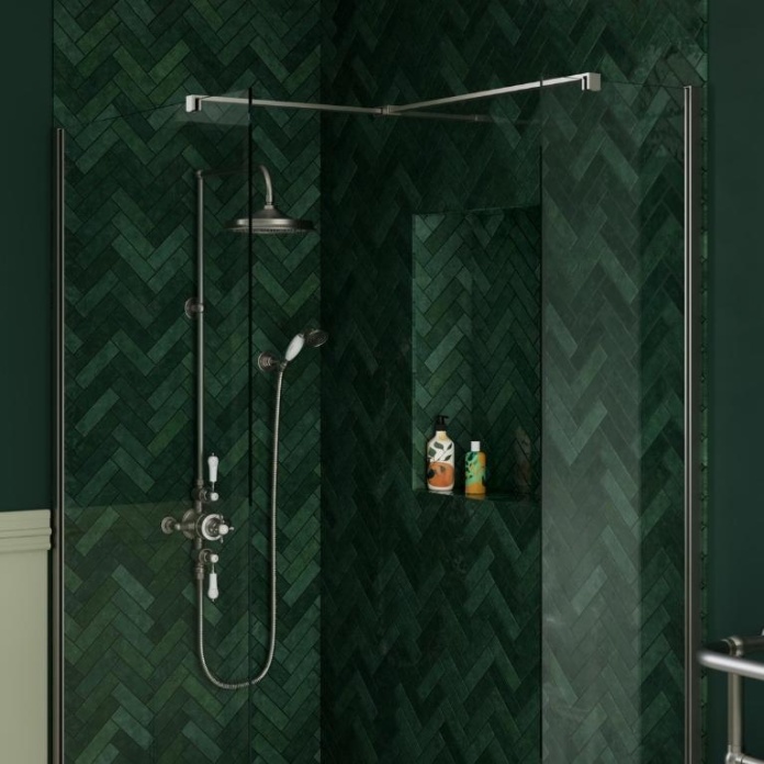 Burlington Brushed Nickel T Bracing Bar | Sanctuary Bathrooms