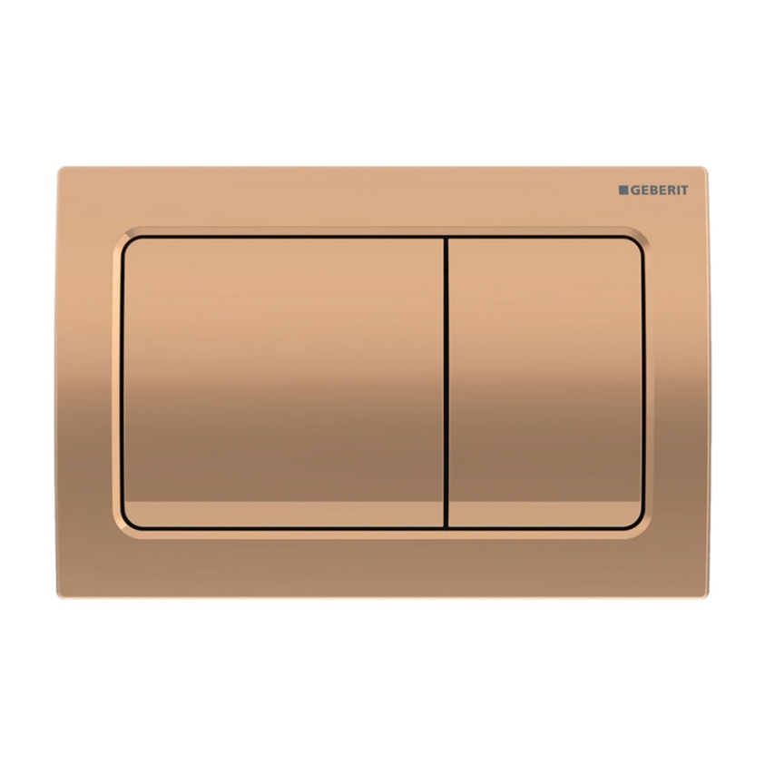 Geberit Alpha01 Square Red Gold Dual Flush Plate | Sanctuary