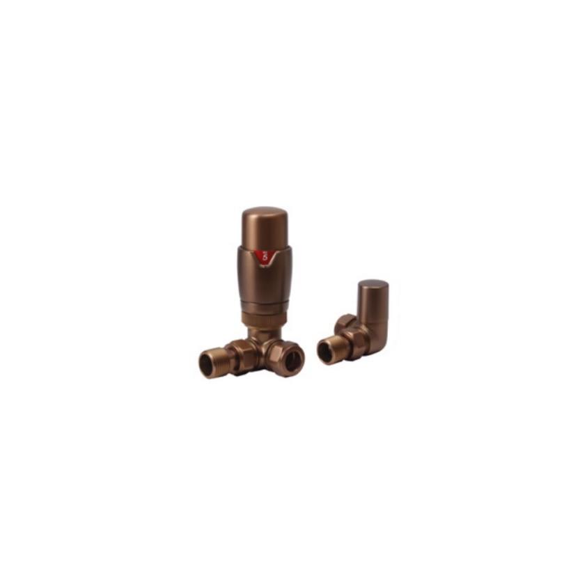 Velaro Bronze Corner Thermostatic Rad Valves | Sanctuary