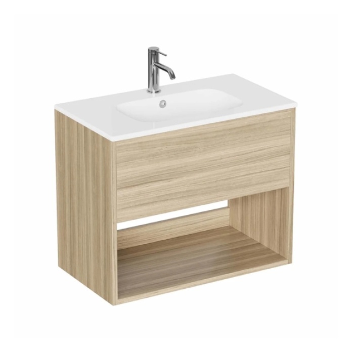Britton Cherry Wood 700mm Wall Hung Vanity Unit & Basin