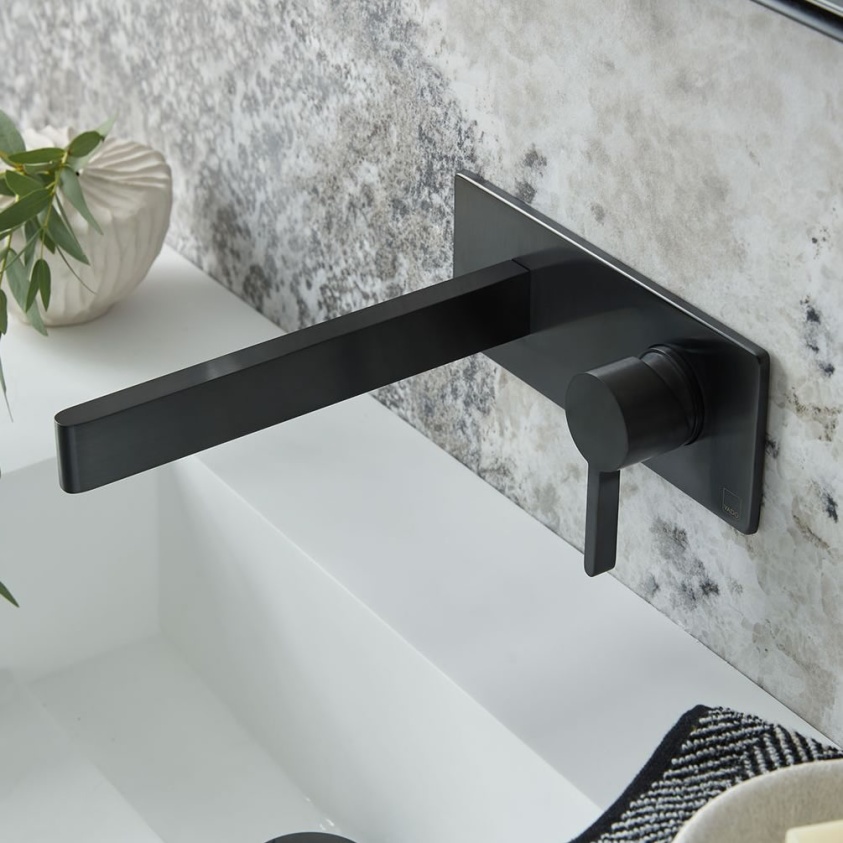 Vado Individual Edit Black Wall-Mounted Basin Tap | Sanctuary Bathrooms