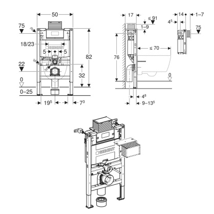 Geberit Duofix 820mm Wall-Hung WC Cistern & Frame | Sanctuary Bathrooms