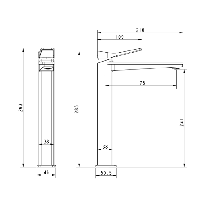 JTP Hix Matt Black Tall Basin Mixer | Sanctuary Bathrooms