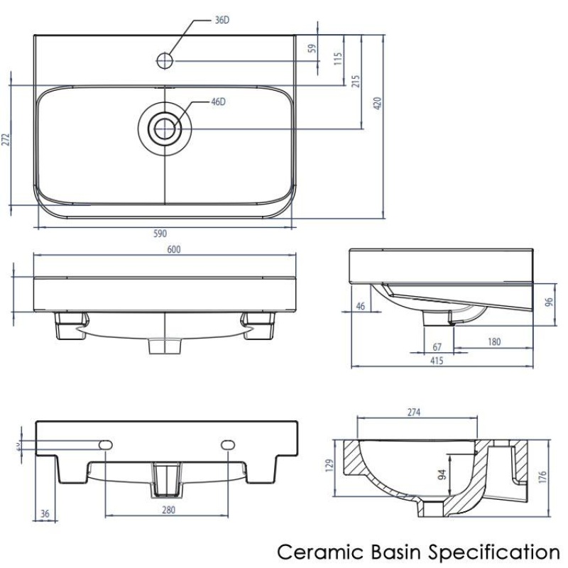Roper Rhodes System 600 Carbon Basin Vanity Unit | Sanctuary Bathrooms