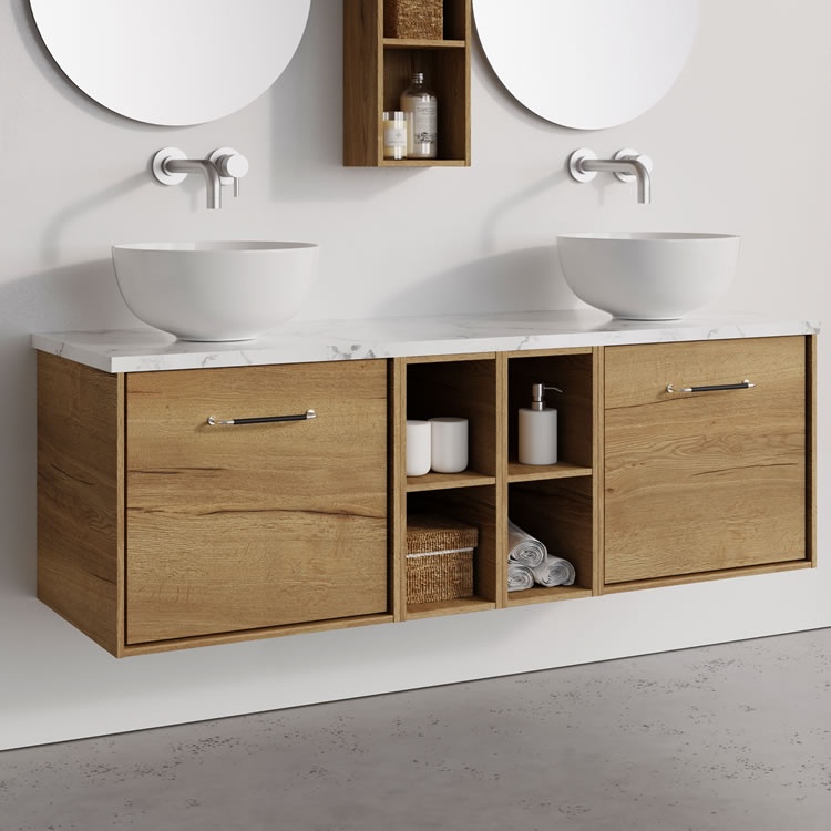 Crosswater Infinity 1400mm Windsor Oak Vanity Unit | Sanctuary Bathrooms