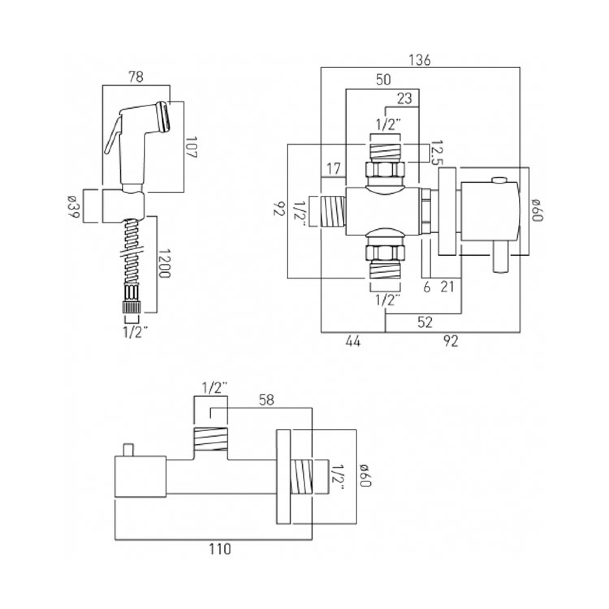 Vado Luxury Shattaf Douche Kit | Sanctuary Bathrooms