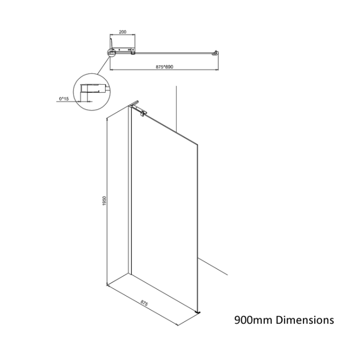 Crosswater Design 8 Matt Black Walk-In Shower Panel | Sanctuary Bathrooms