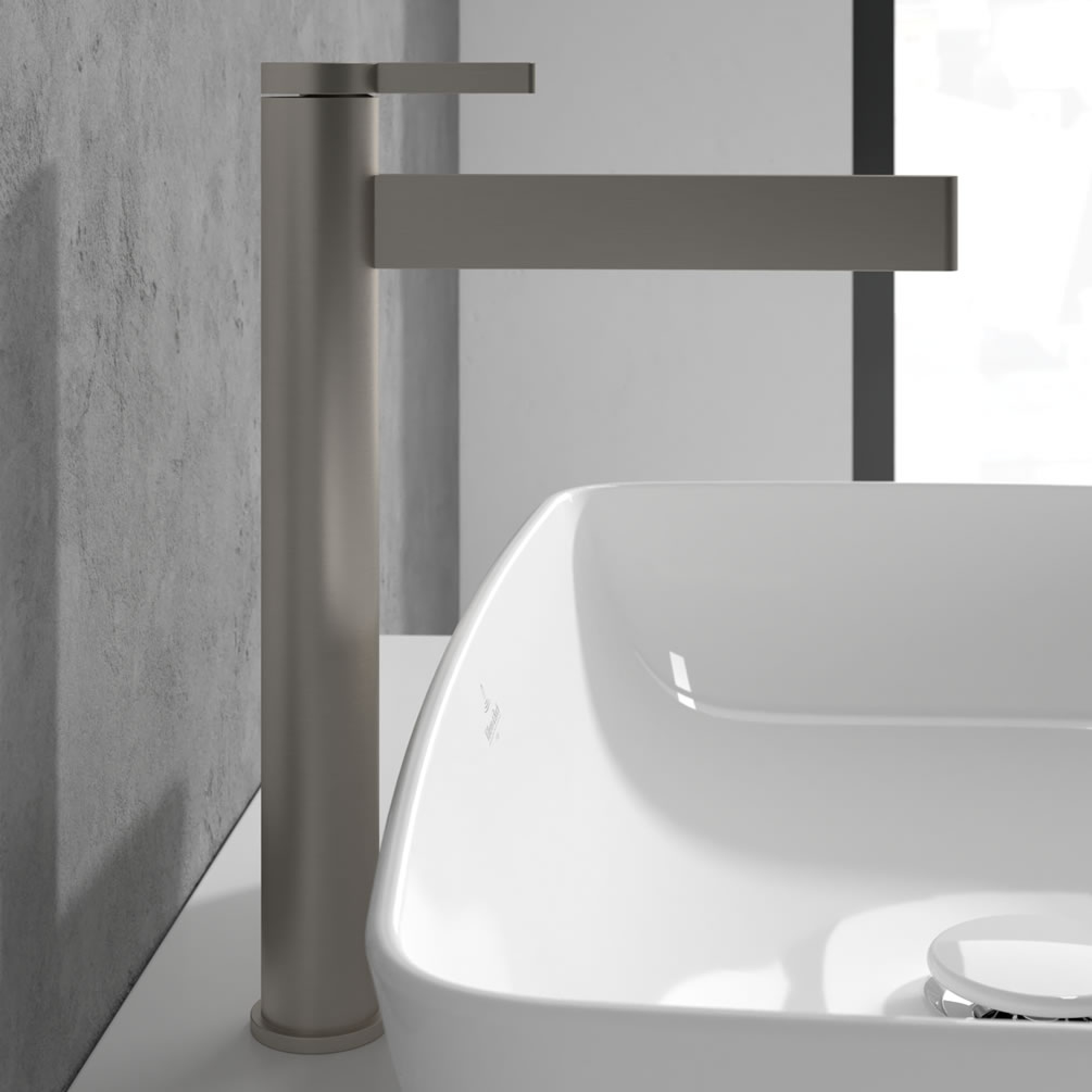 V&B Dawn Nickel Slim Tall Basin Tap | Sanctuary Bathrooms