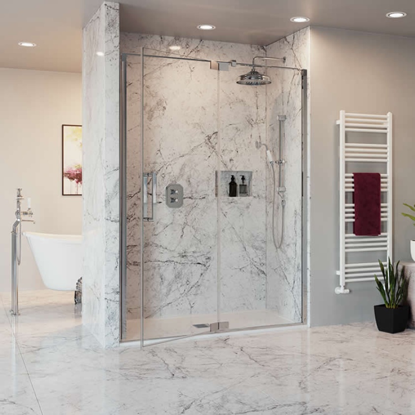 Crosswater Optix 10 Polished Steel Pivot & Inline Panel | Sanctuary ...