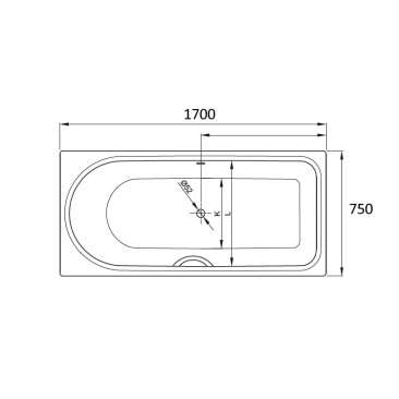 Bette Ocean 1700 x 750 Single Ended Shower Bath | Sanctuary Bathrooms