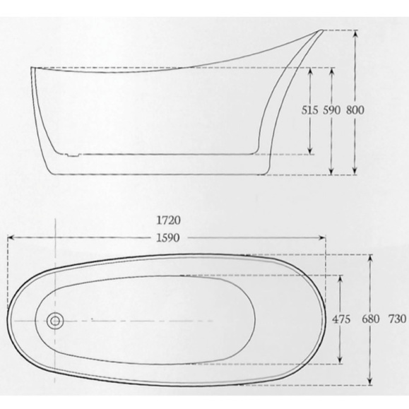 Charlotte Edwards Portobello 1720mm Black Bath | Sanctuary