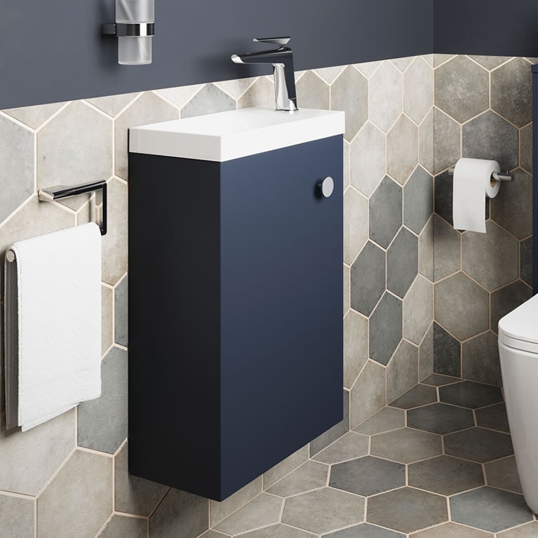 Crosswater Alo 400 Indigo Blue Wall-Hung Unit | Sanctuary Bathrooms