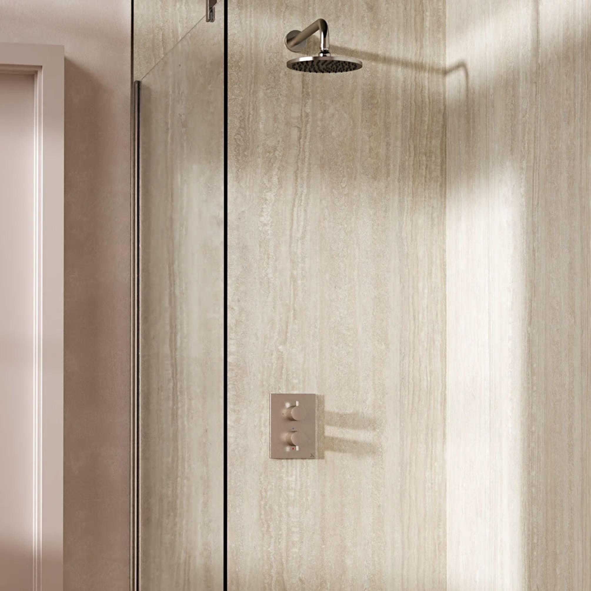 Crosswater Crossbox Nickel Rainfall Shower Set | Sanctuary