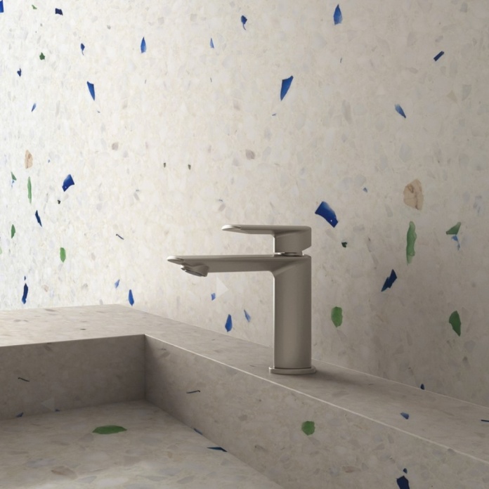 Crosswater Varda Brushed Stainless Steel Mono Basin Mixer Tap