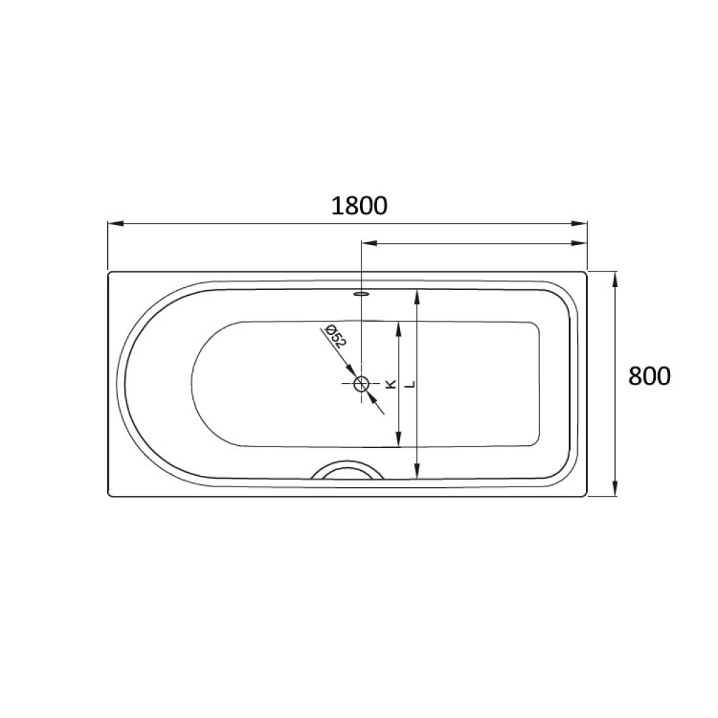 Bette Ocean 1800mm x 800mm SE Low-Line Shower Bath
