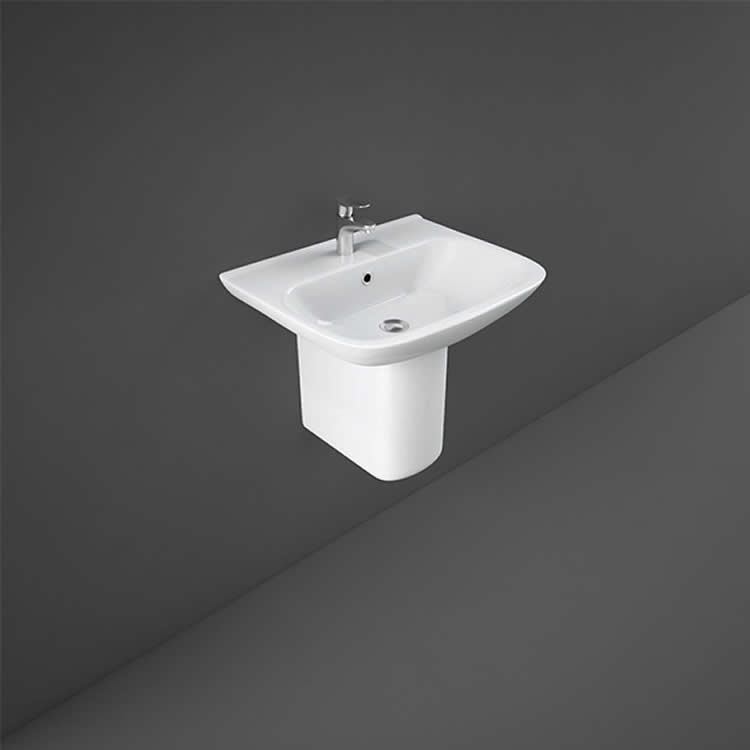 RAK Origin 650mm Basin & Semi Pedestal | Sanctuary Bathrooms