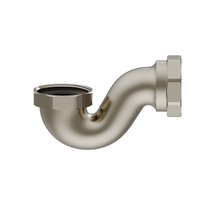 Burlington Brushed Nickel Shallow P Trap | Sanctuary Bathrooms