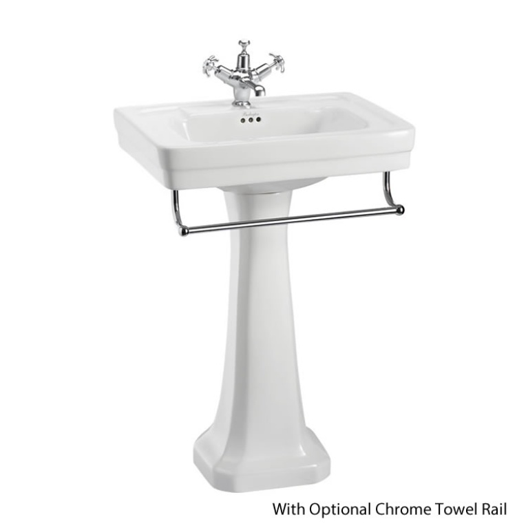 Burlington Contemporary 580mm Basin & Pedestal | Sanctuary Bathrooms