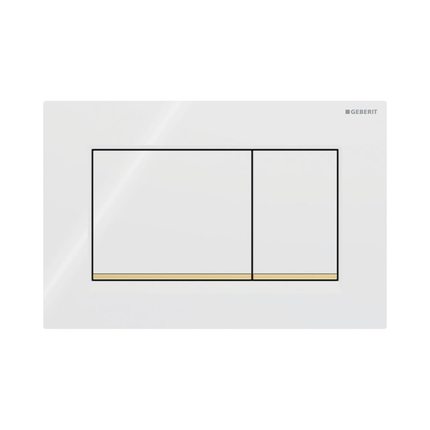 Geberit Sigma20 White/Gold Dual Flush Plate | Sanctuary