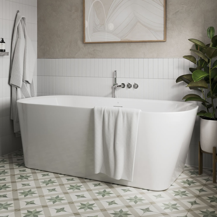 Crosswater Carne Grande Gloss White 1700mm Freestanding Bath
