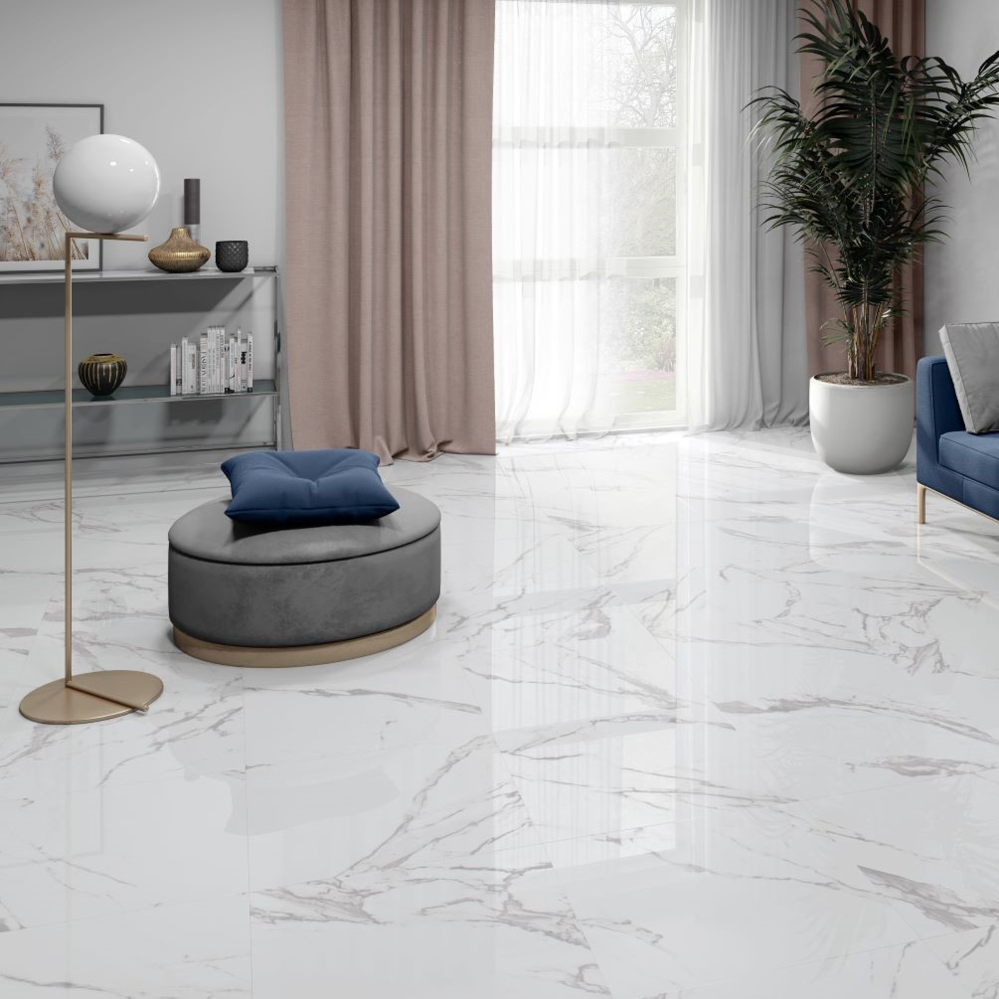 Ca' Pietra Kensington Porcelain Gloss 600mm Tiles | Sanctuary