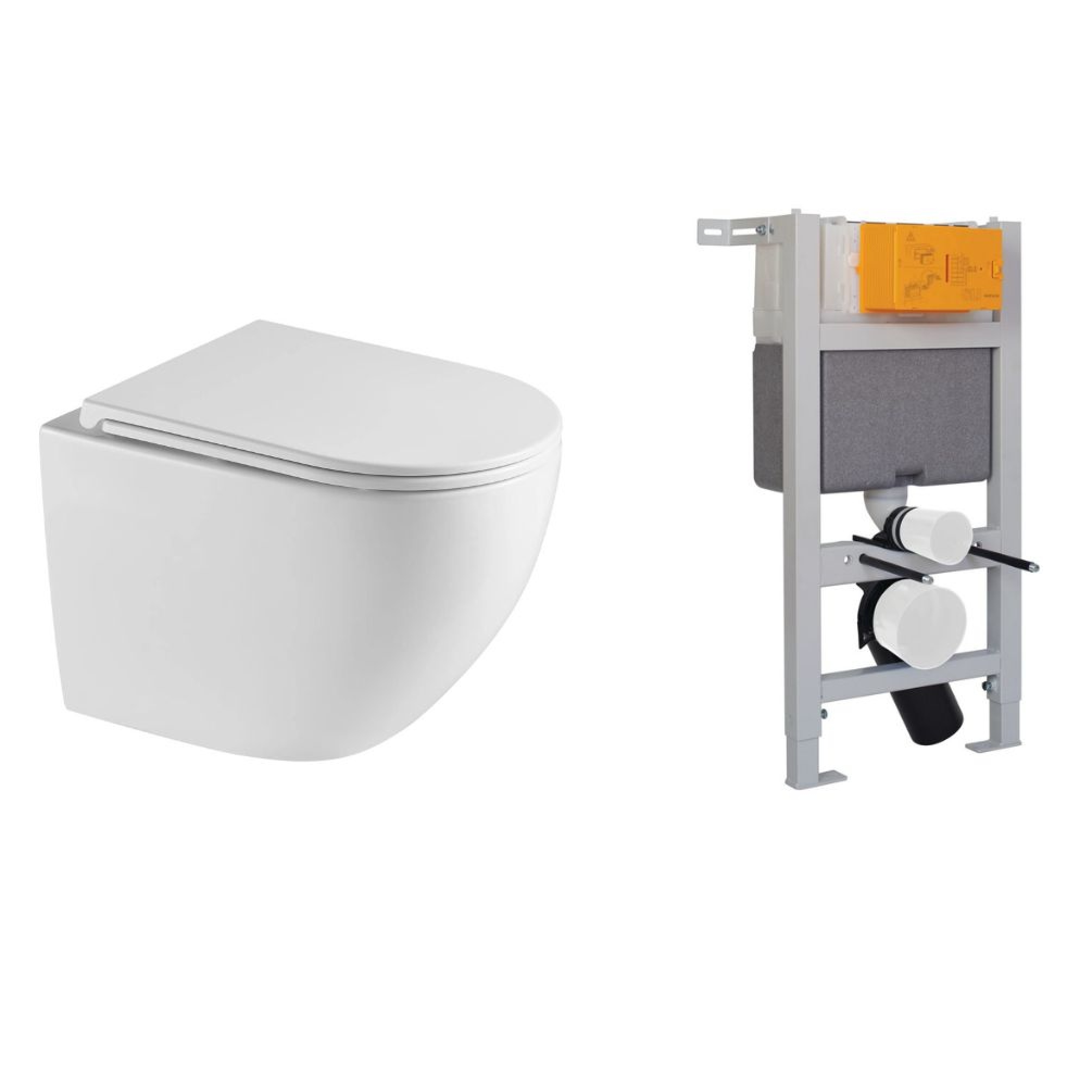 JTP Wortex White Wall Hung W.C & 0.82m Cistern & Frame Set