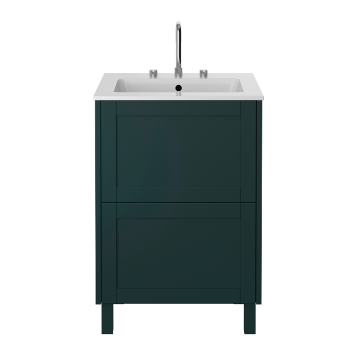 Heritage Lynton 600mm Classic Green Freestanding Vanity Unit & Basin ...