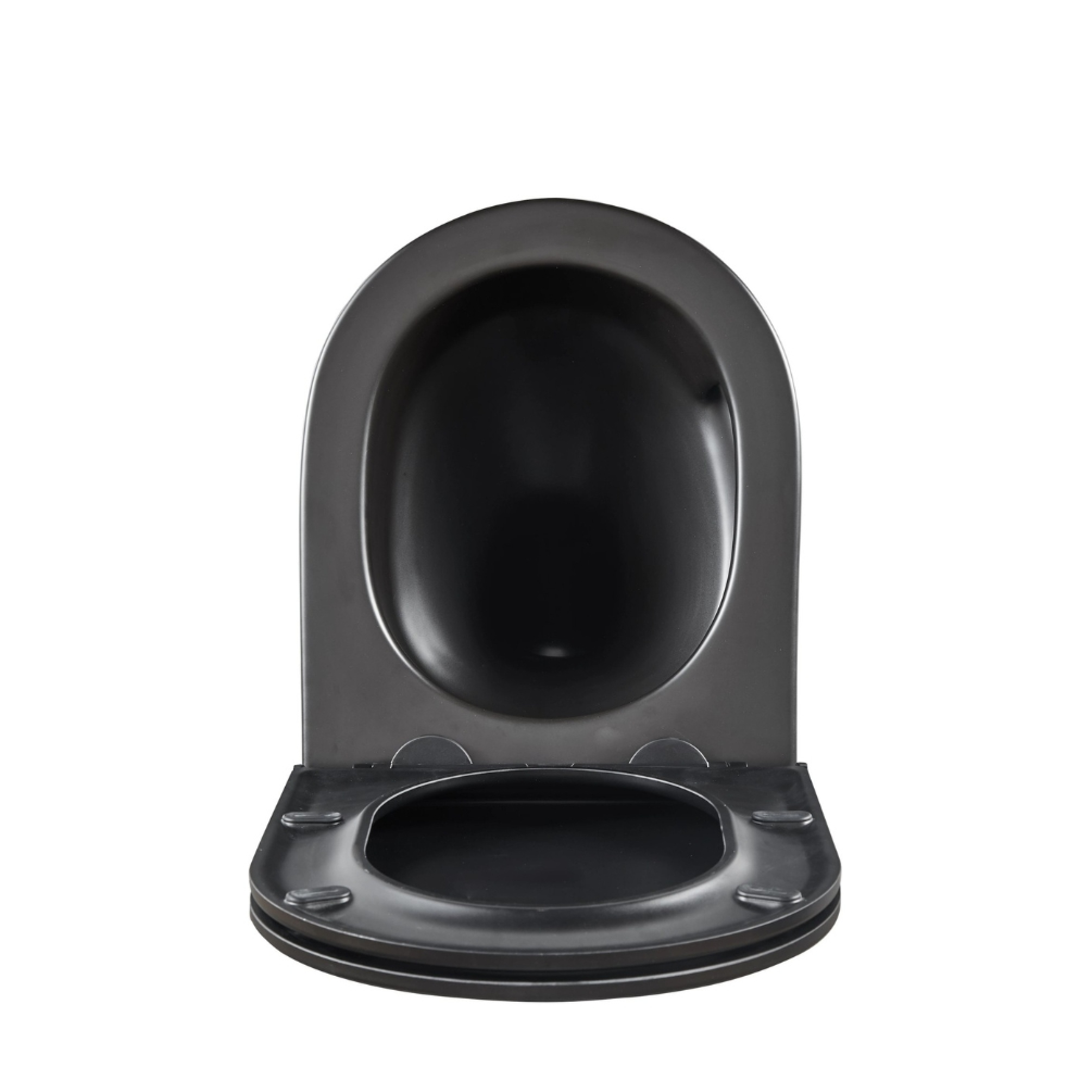 JTP Wortex Matt Black Wall Hung Rimless Toilet & Seat