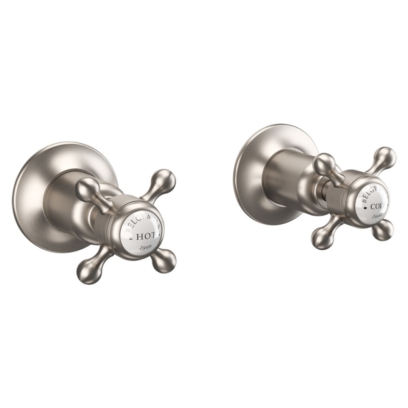 Crosswater Belgravia Nickel Wall Stop Taps | Sanctuary