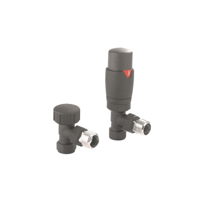 Crosswater Kai Angled Thermostatic Radiator Valves | Sanctuary Bathrooms