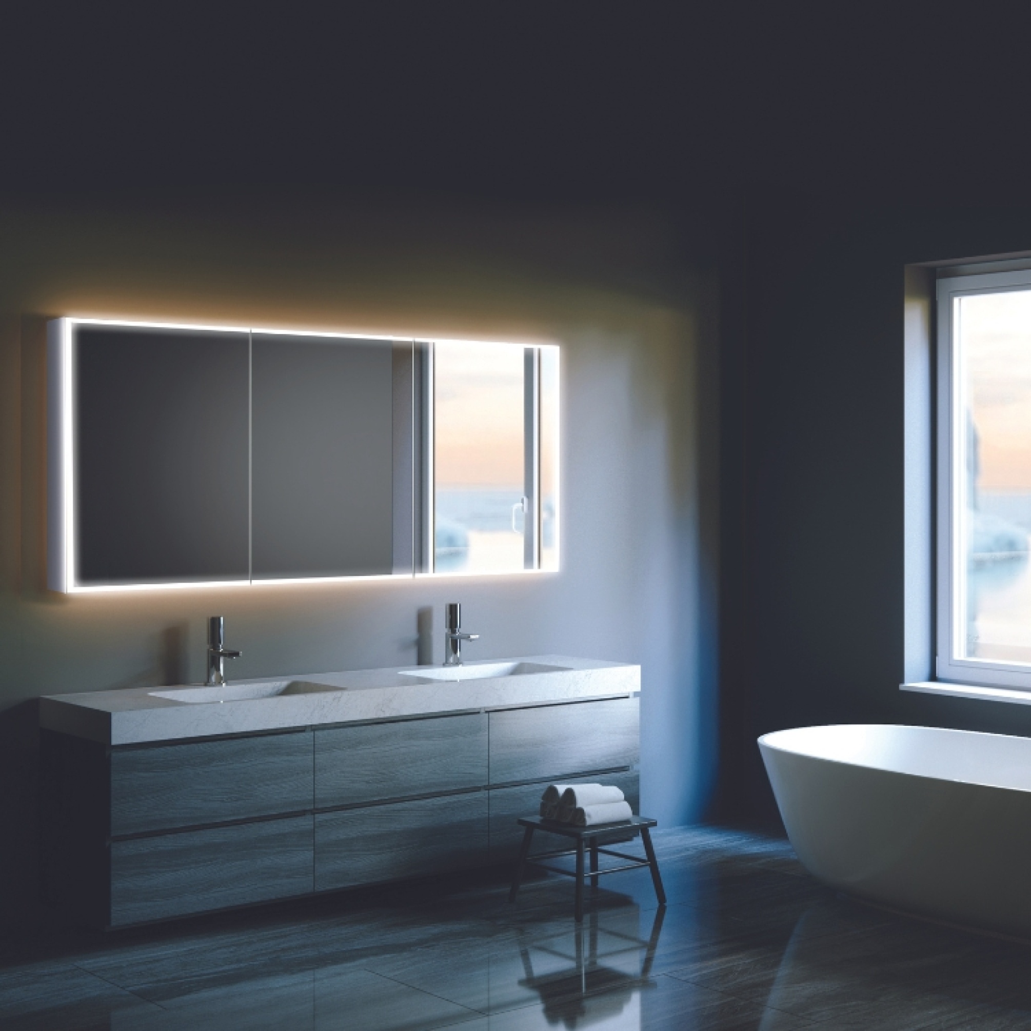 hib. Qubic 1200mm LED Mirror Cabinet | Sanctuary Bathrooms