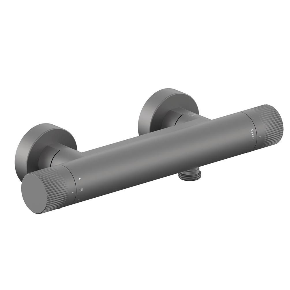 Vado Safari Leverless Fluted Pewter Exposed Thermostatic Bar Shower Valve