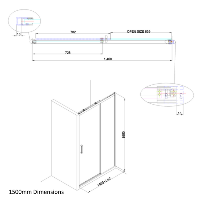 Crosswater Design 8 Sliding Shower Door | Sanctuary Bathrooms