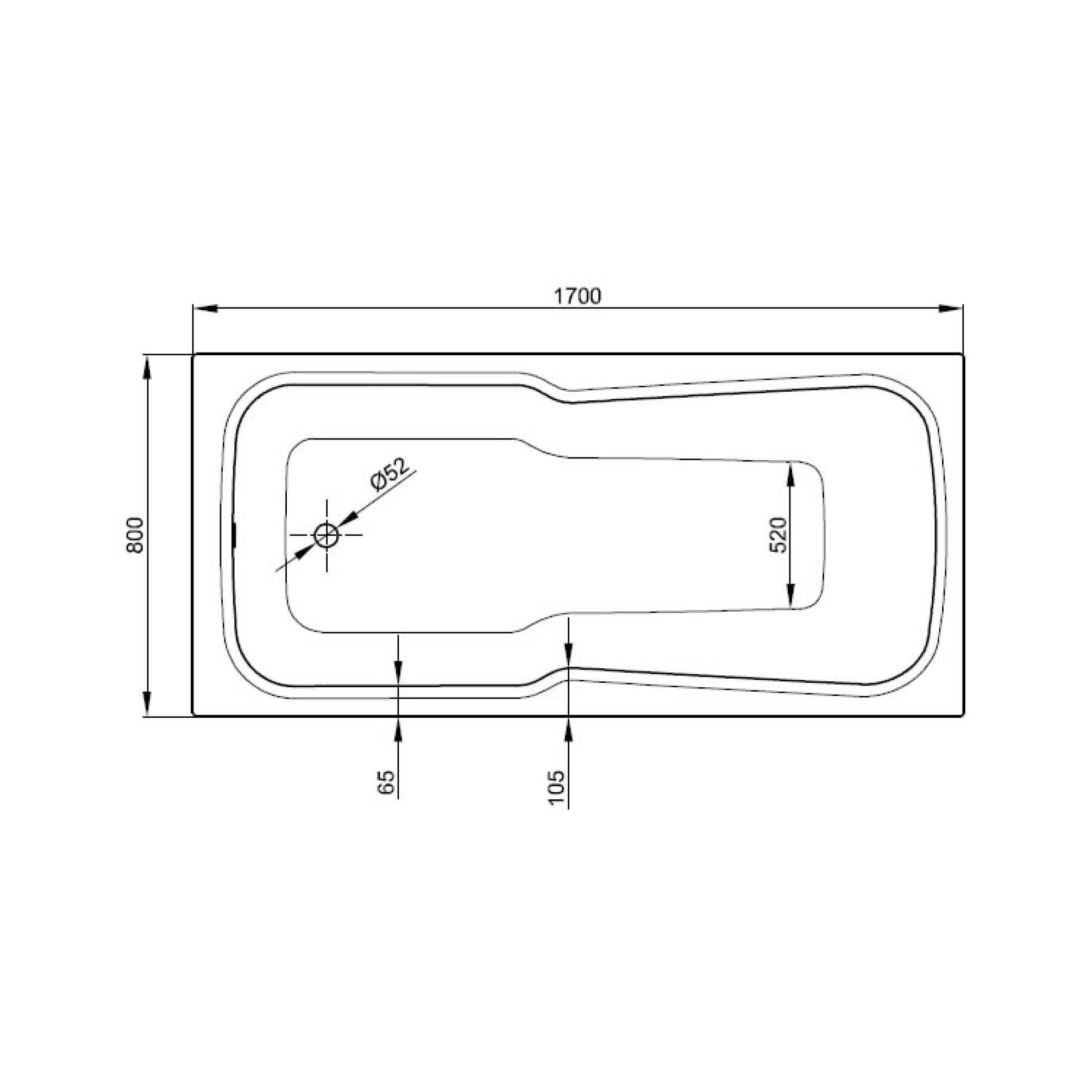 Bette Set 1700mm x 800mm SE Shower Bath | Sanctuary