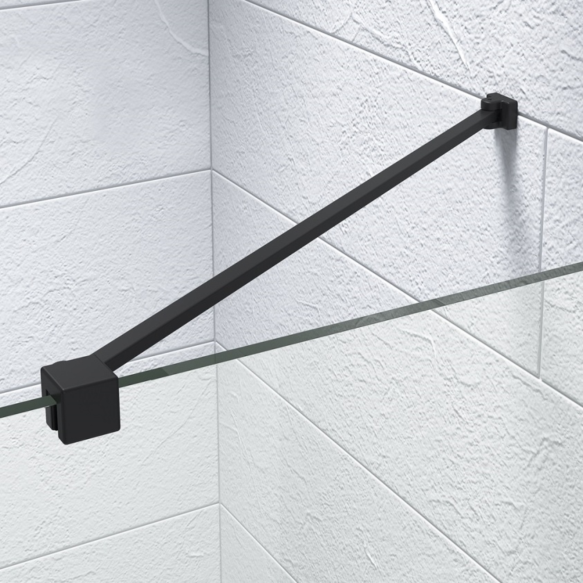 Kudos 500mm Black Angled Glass to Wall Fixing Kit | Sanctuary