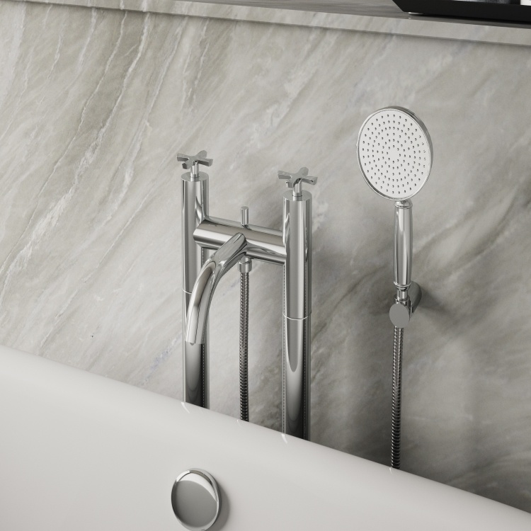 Burlington Riviera Floorstanding Bath Mixer & Shower | Sanctuary Bathrooms