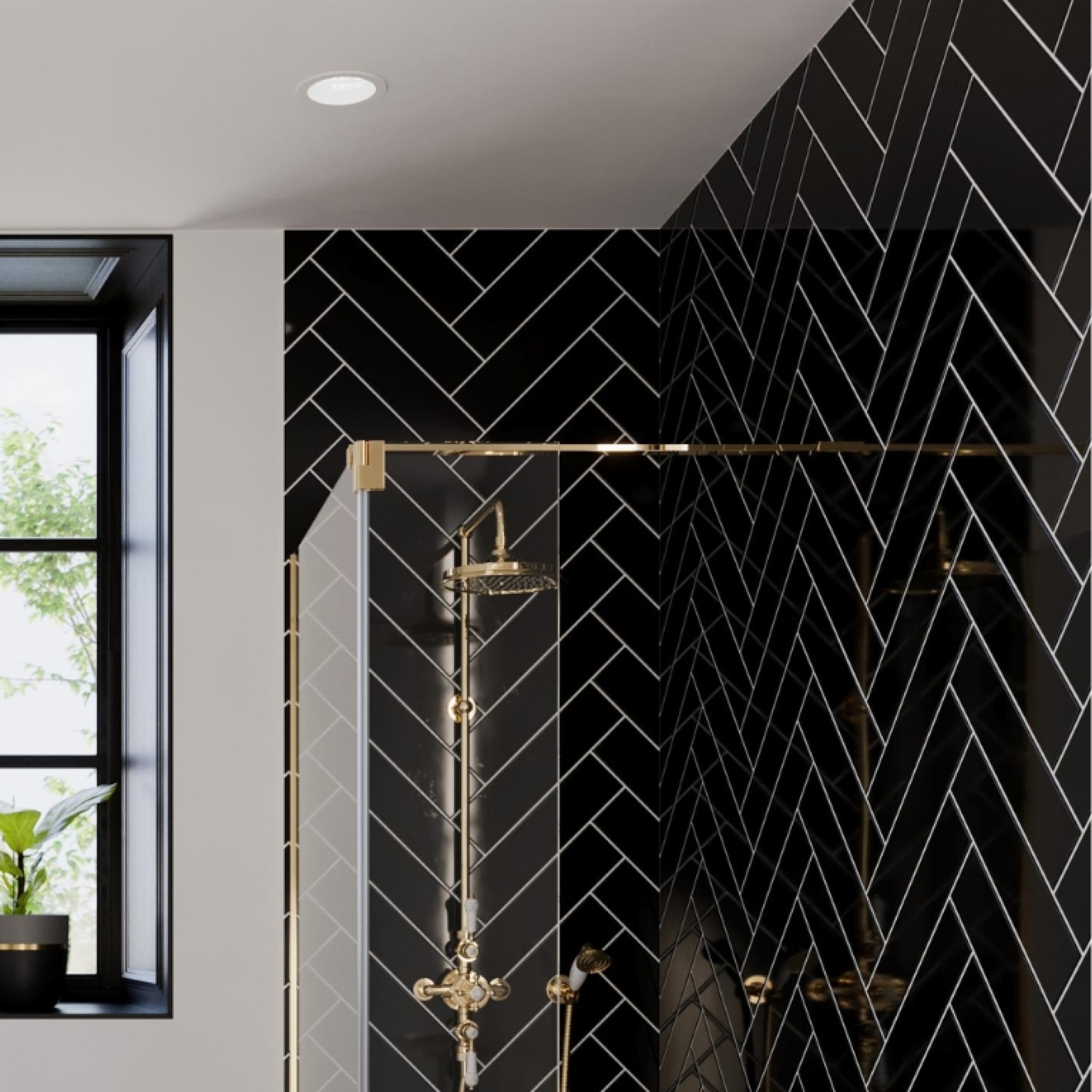 Burlington Gold Glass to Wall Bracing Bar | Sanctuary Bathrooms