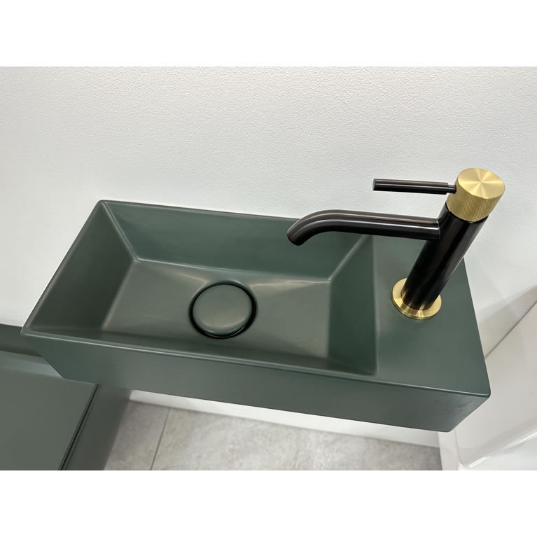 Zero 3 450mm Matt Green Wall Mounted Basin | Sanctuary Bathrooms