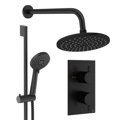 Crosswater Design Black 2-Way Side Rail Shower | Sanctuary