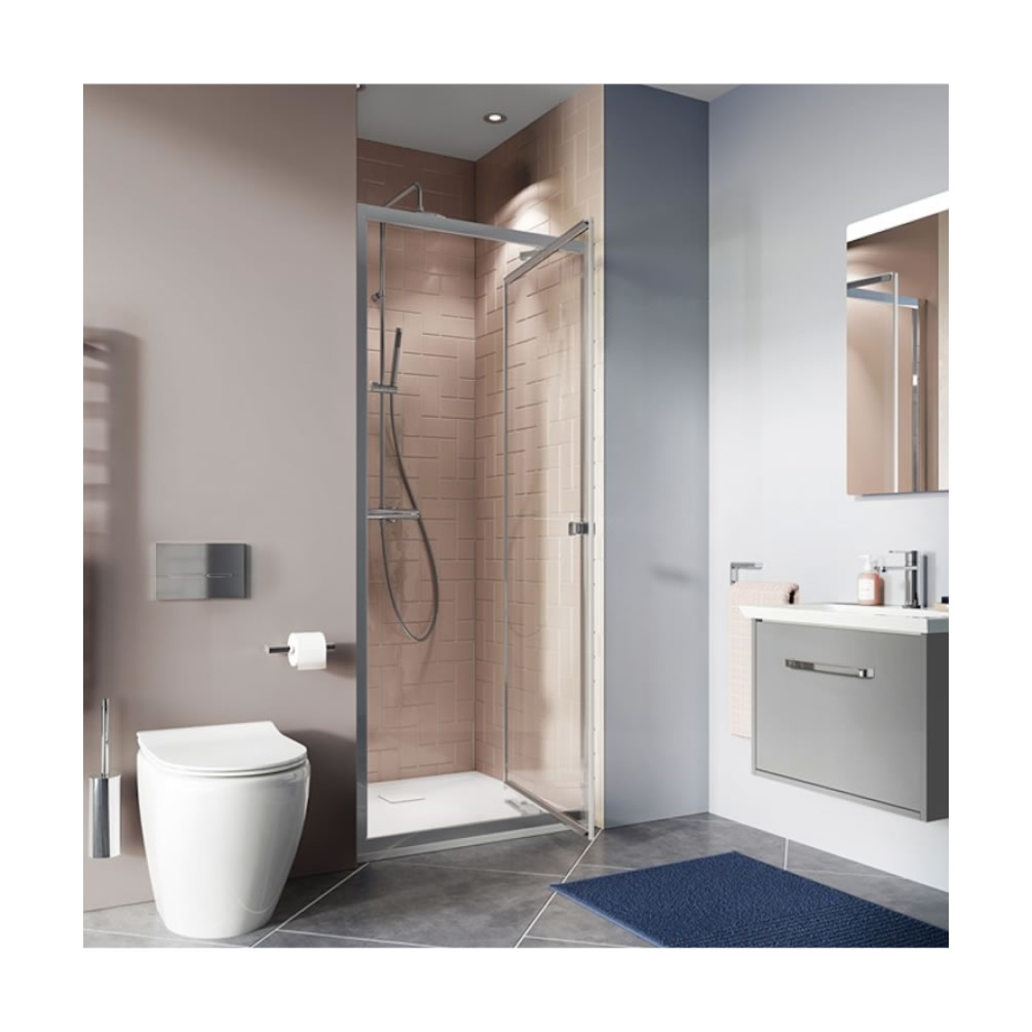 Crosswater Clear 6 Chrome 760 Infold Shower Door | Sanctuary