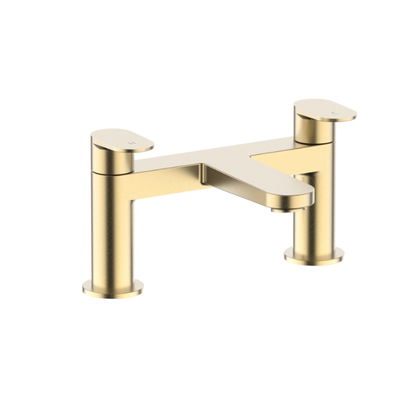 Crosswater Drift Brushed Brass Bath Filler | Sanctuary Bathrooms