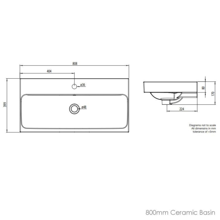 Roper Rhodes Frame 800mm Derwent Blue Wall Mounted Vanity Unit & Basin ...