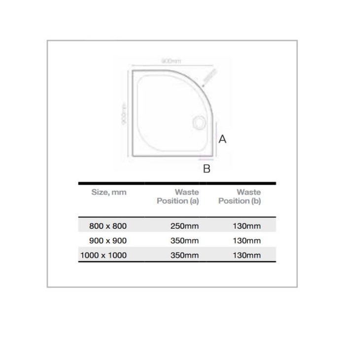 Merlyn Mstone 800mm Quadrant Shower Tray & Waste | Sanctuary Bathrooms