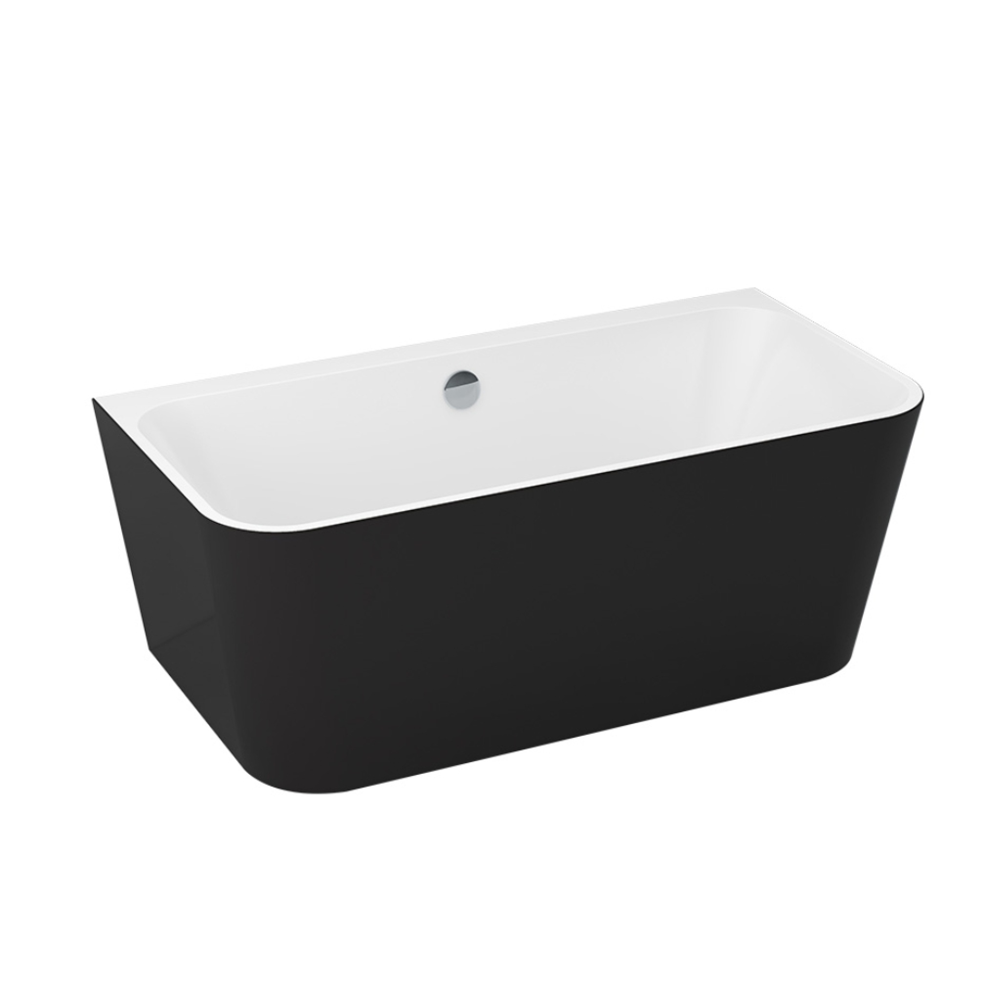 Imex Ravine Black 1500mm Back To Wall Freestanding Bath